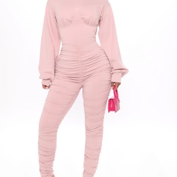 Fashion Nova | Pants & Jumpsuits | Sexy Soft Pink Form Fitting Bodysuit ...